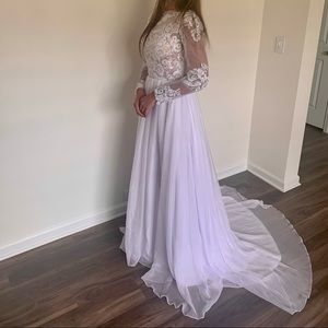 June Bridals | Dresses | June Bridals Gown 8 Bohemian Lace Long Sleeve ...